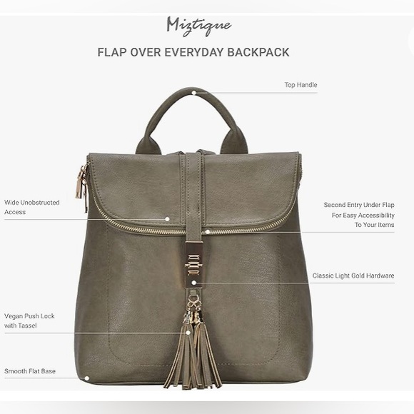 Miztique | Bags | Miztique The Diana Backpack Purse For Womenflap Over ...
